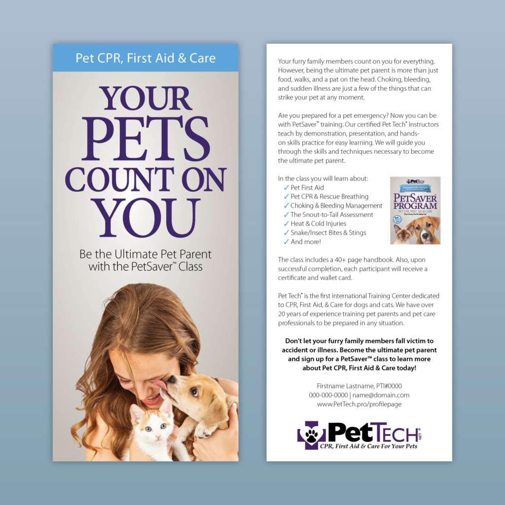 PetSaver Rack Cards - Pet Tech Marketing