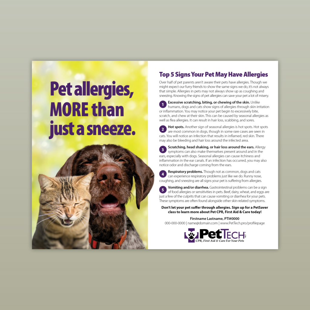 Allergy Awareness Flyers - Pet Tech Marketing