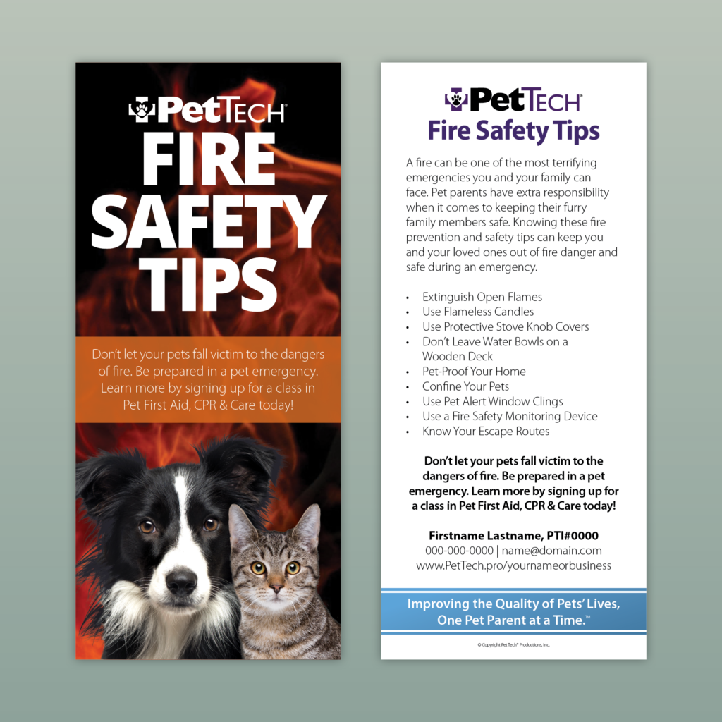 Fire Safety Tips Rack Cards - Pet Tech Marketing