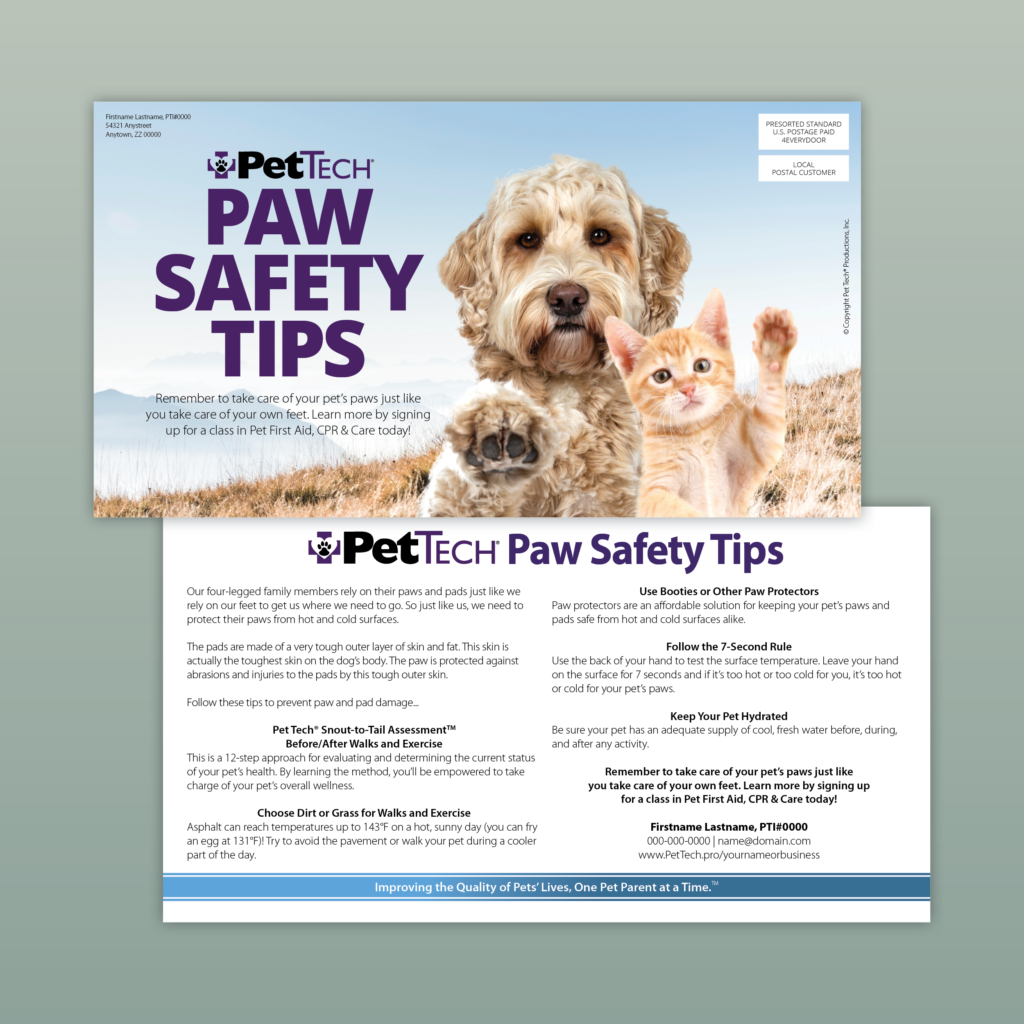Paw Safety Tips Postcards - Pet Tech Marketing